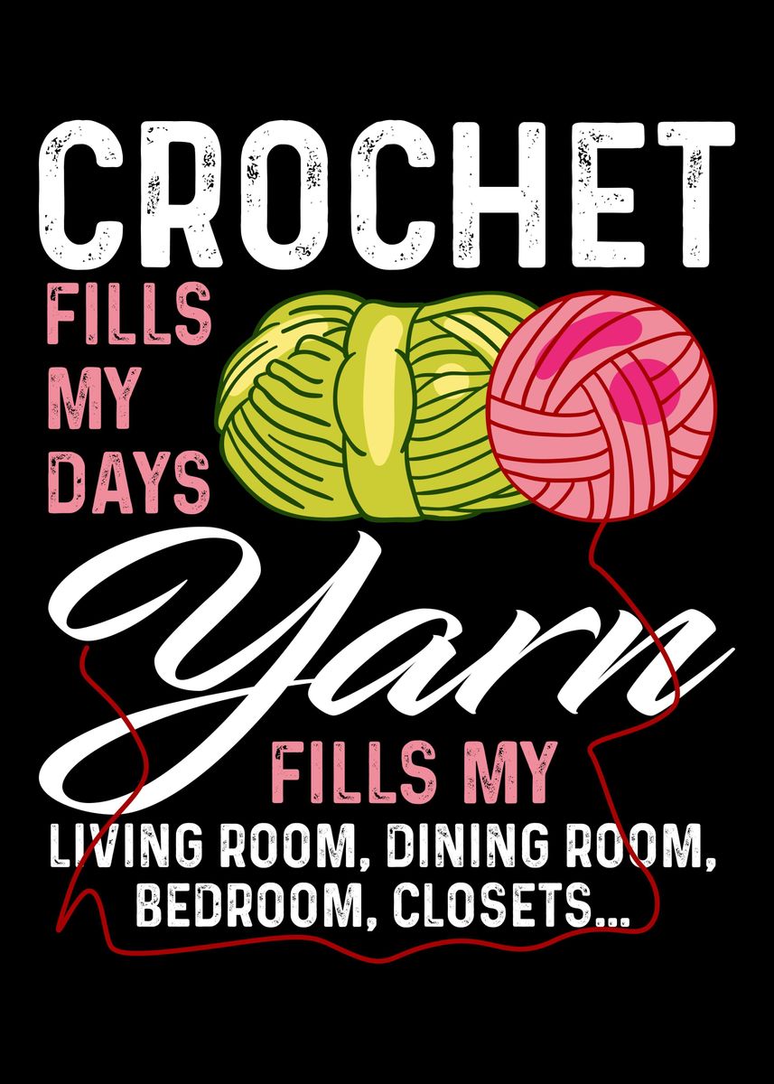 'Crocheting Yarn Knitting' Poster, picture, metal print, paint by ...