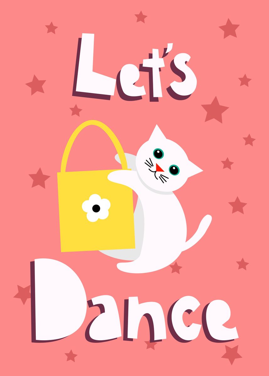 'Lets Dance Cat' Poster, picture, metal print, paint by taofik ...