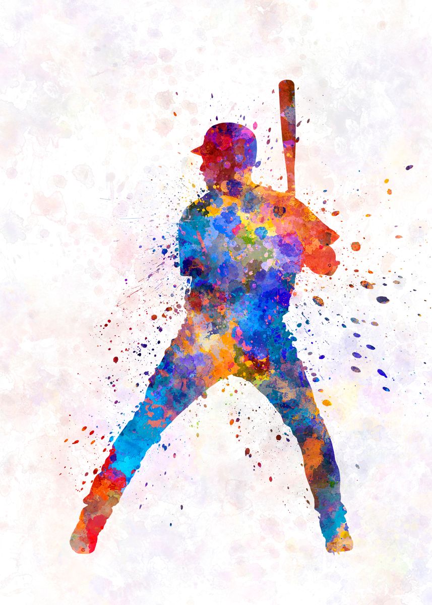 'Baseball player' Poster, picture, metal print, paint by Cristina ...