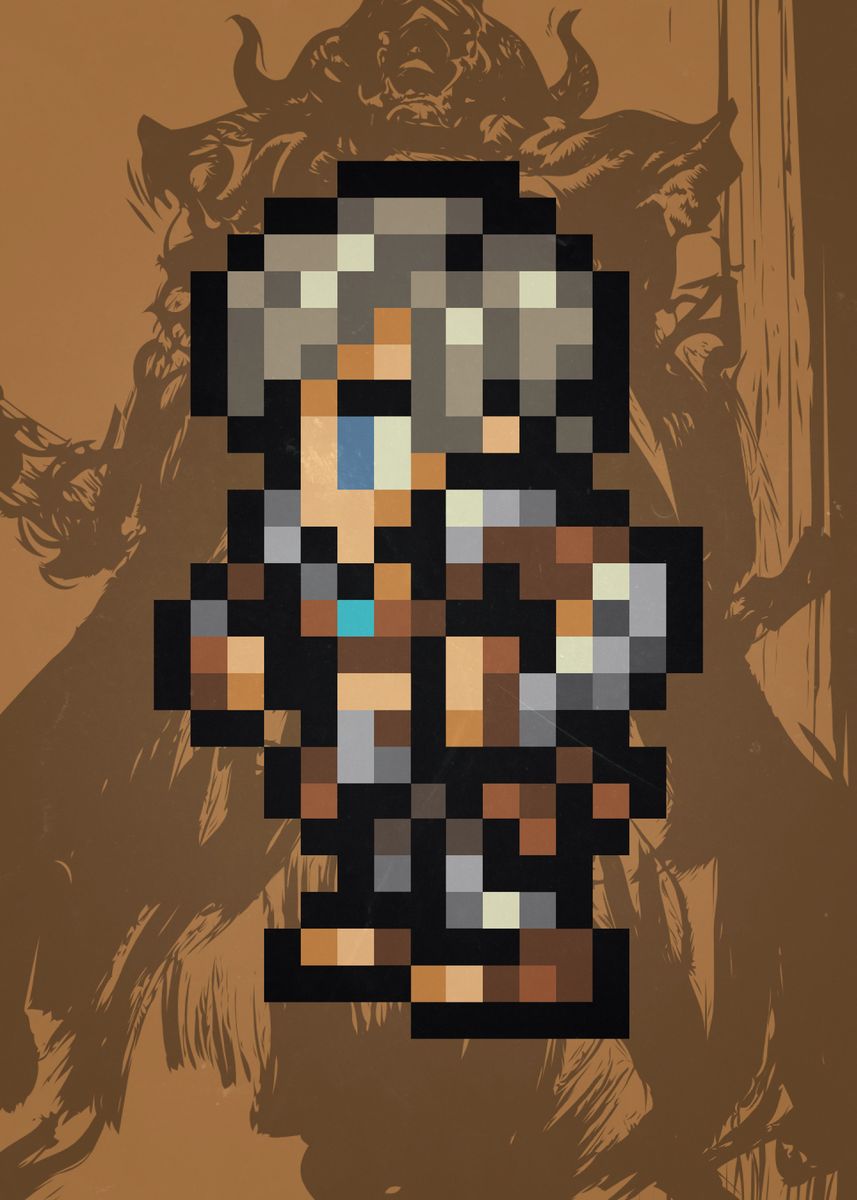 'FF XII Reks Pixel Sprite' Poster, picture, metal print, paint by Ze ...
