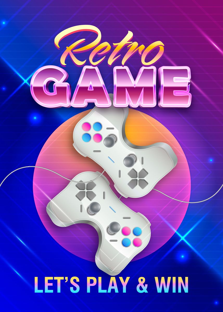 'Retro Game' Poster, picture, metal print, paint by Sioux Islean | Displate