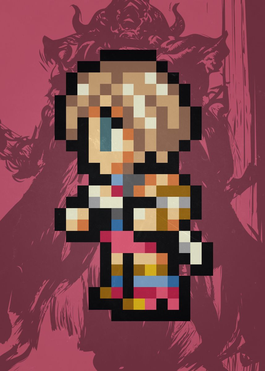 'FF XII Ashe Pixel Sprite' Poster, picture, metal print, paint by Ze ...
