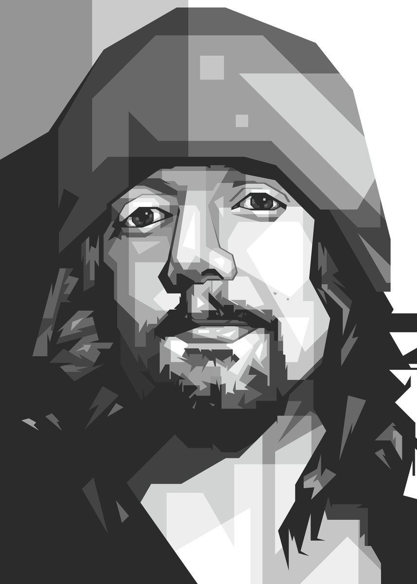 'Jason Mraz Style Grayscale' Poster, picture, metal print, paint by ...