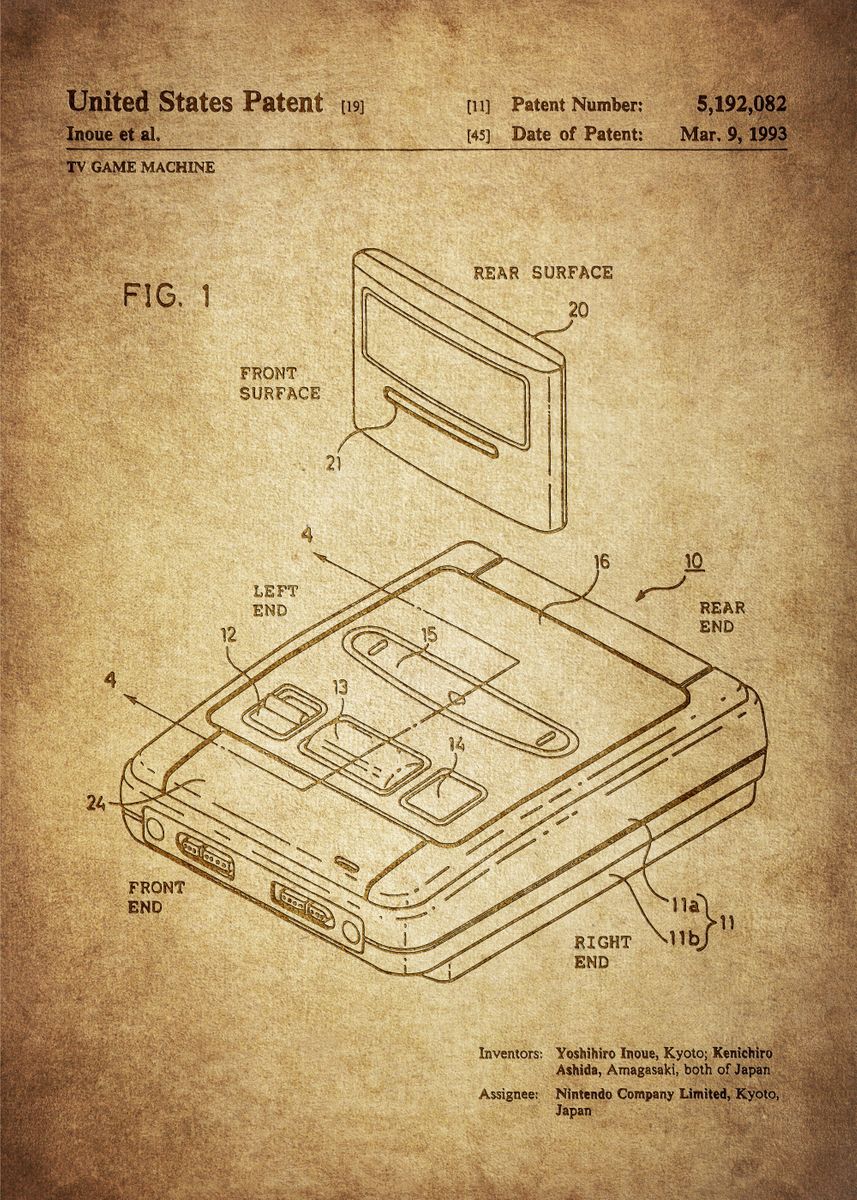'Patent Console' Poster, picture, metal print, paint by Alia James ...