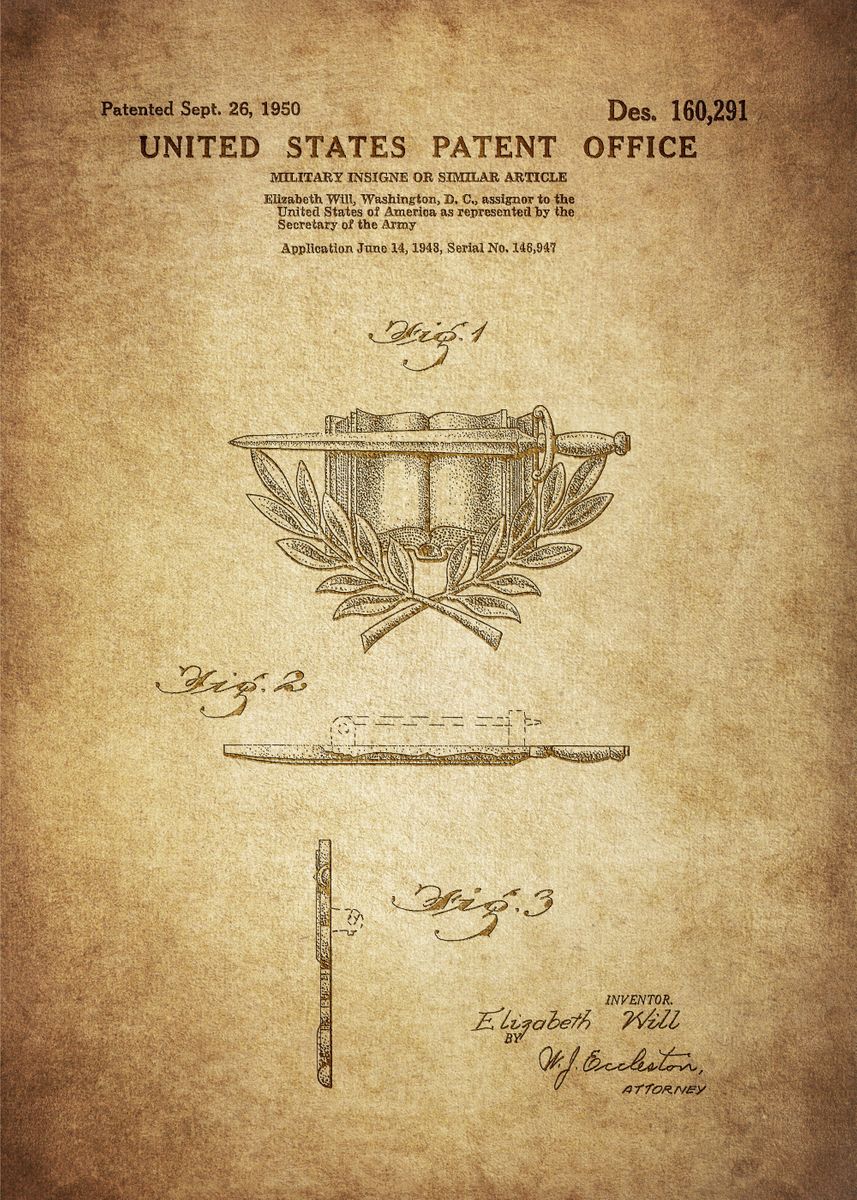 'Patent' Poster, picture, metal print, paint by Darth Art | Displate