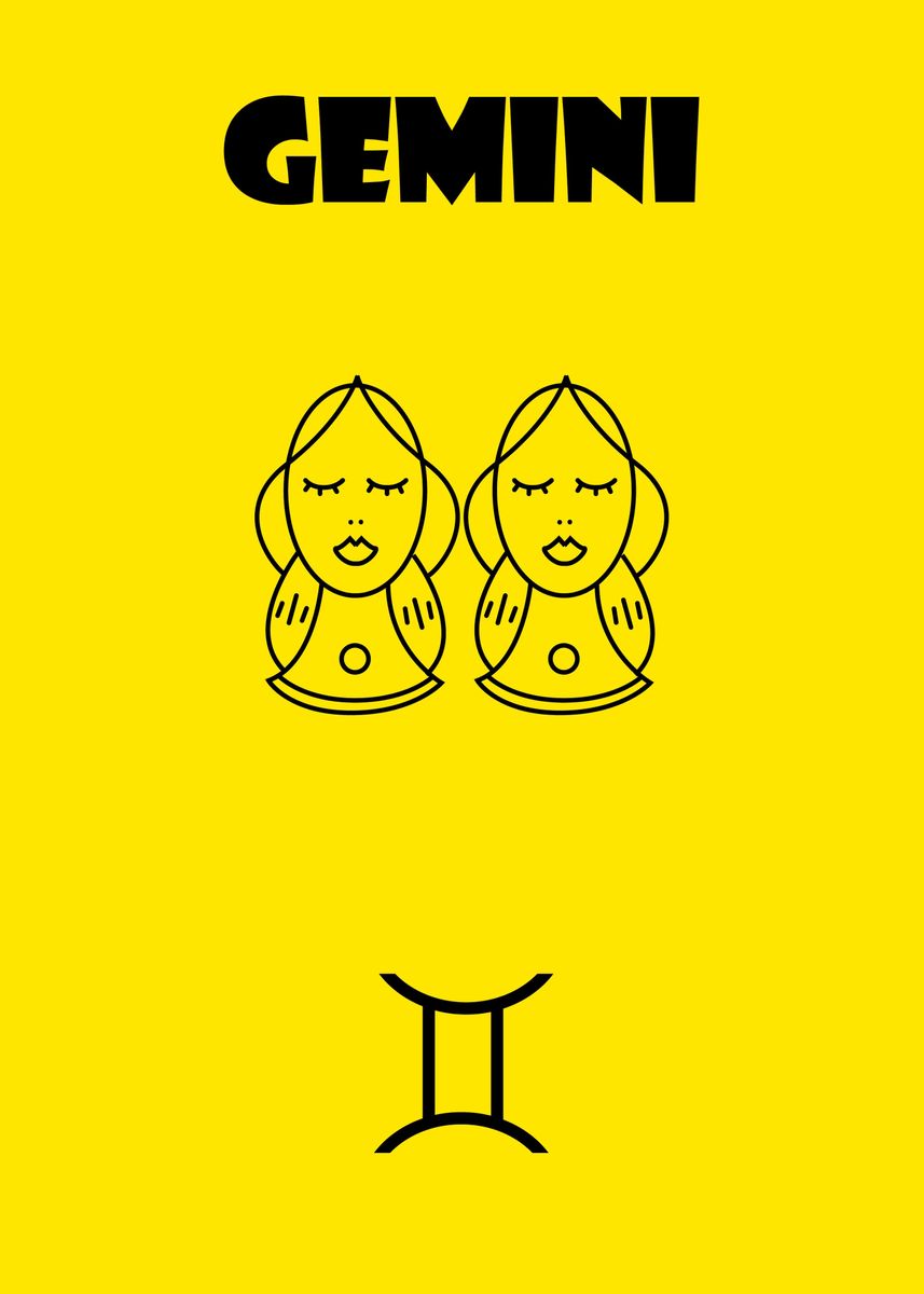 'Gemini Sign' Poster, picture, metal print, paint by Nathascha Kehl ...