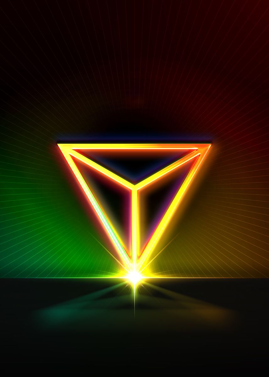 'Neon Sacred Geometry Glyph' Poster by Holy Rock Design | Displate