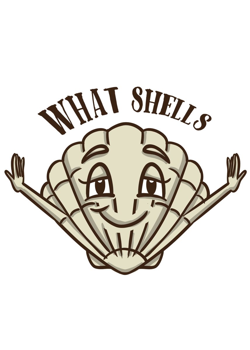 'What shells' Poster, picture, metal print, paint by bananadesign ...