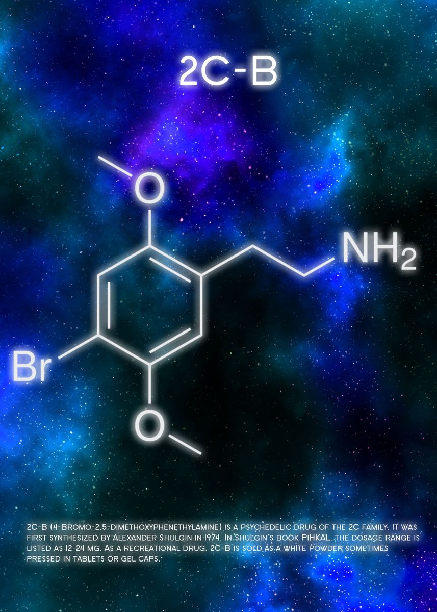 '2CB Molecule ' Poster, picture, metal print, paint by Edgars Zunda ...