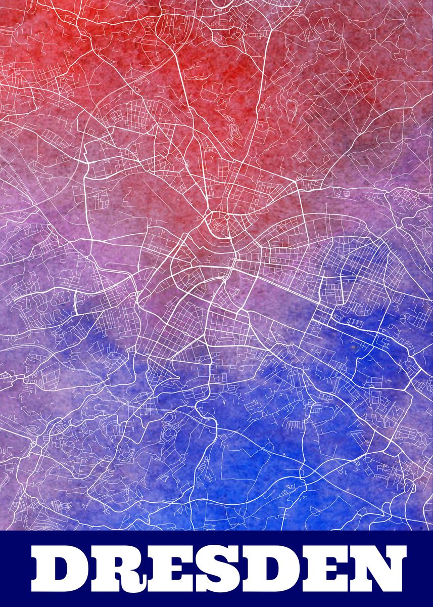 'Dresden Germany City Map ' Poster by Tim Hinz | Displate