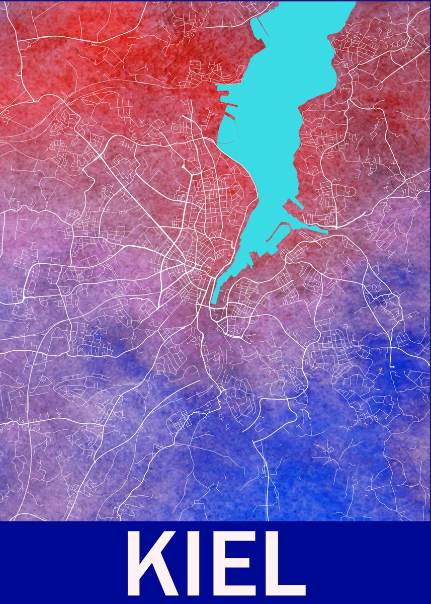 'Kiel Germany City Map' Poster by Tim Hinz | Displate