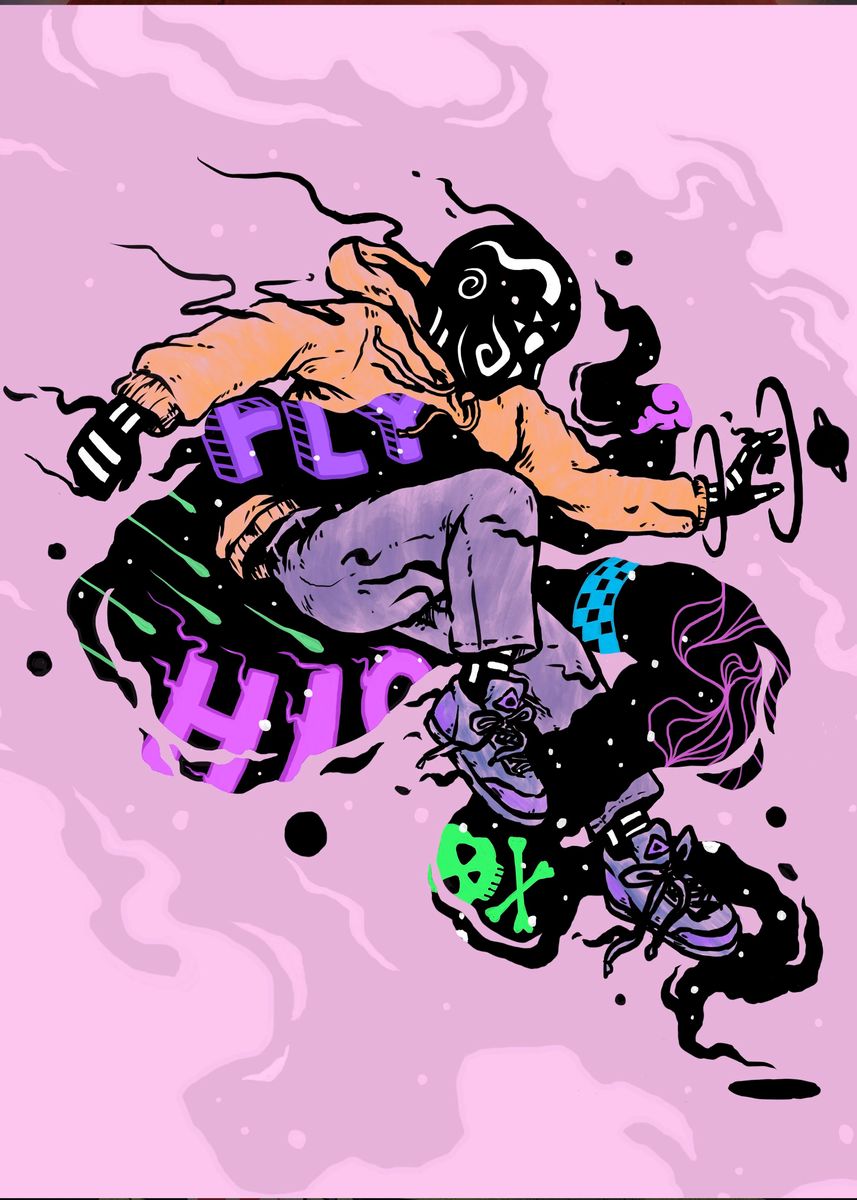 'Fly High' Poster, picture, metal print, paint by waldy chavez | Displate