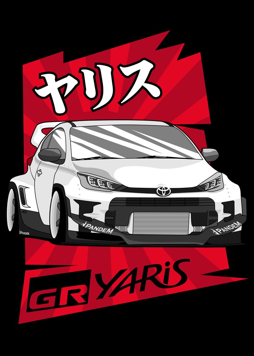 'GR Yaris' Poster, picture, metal print, paint by Alfian Dwi | Displate