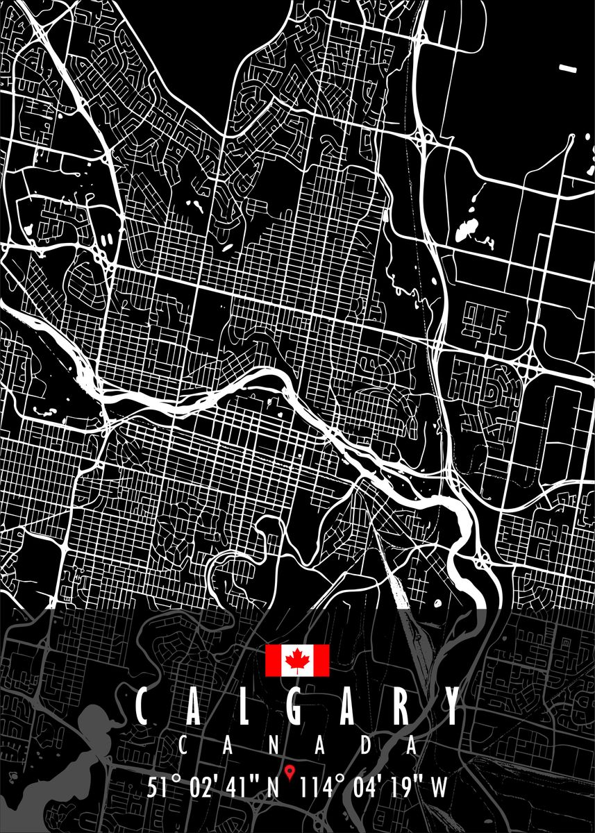 'CALGARY MAP CANADA' Poster by Artistic Paradigms | Displate