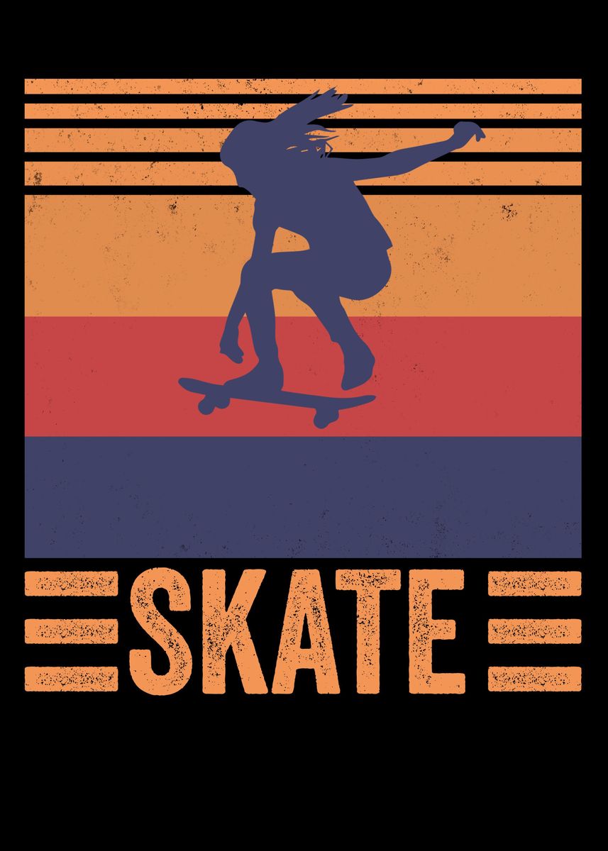 'Skateboard Skate' Poster, picture, metal print, paint by to42 | Displate