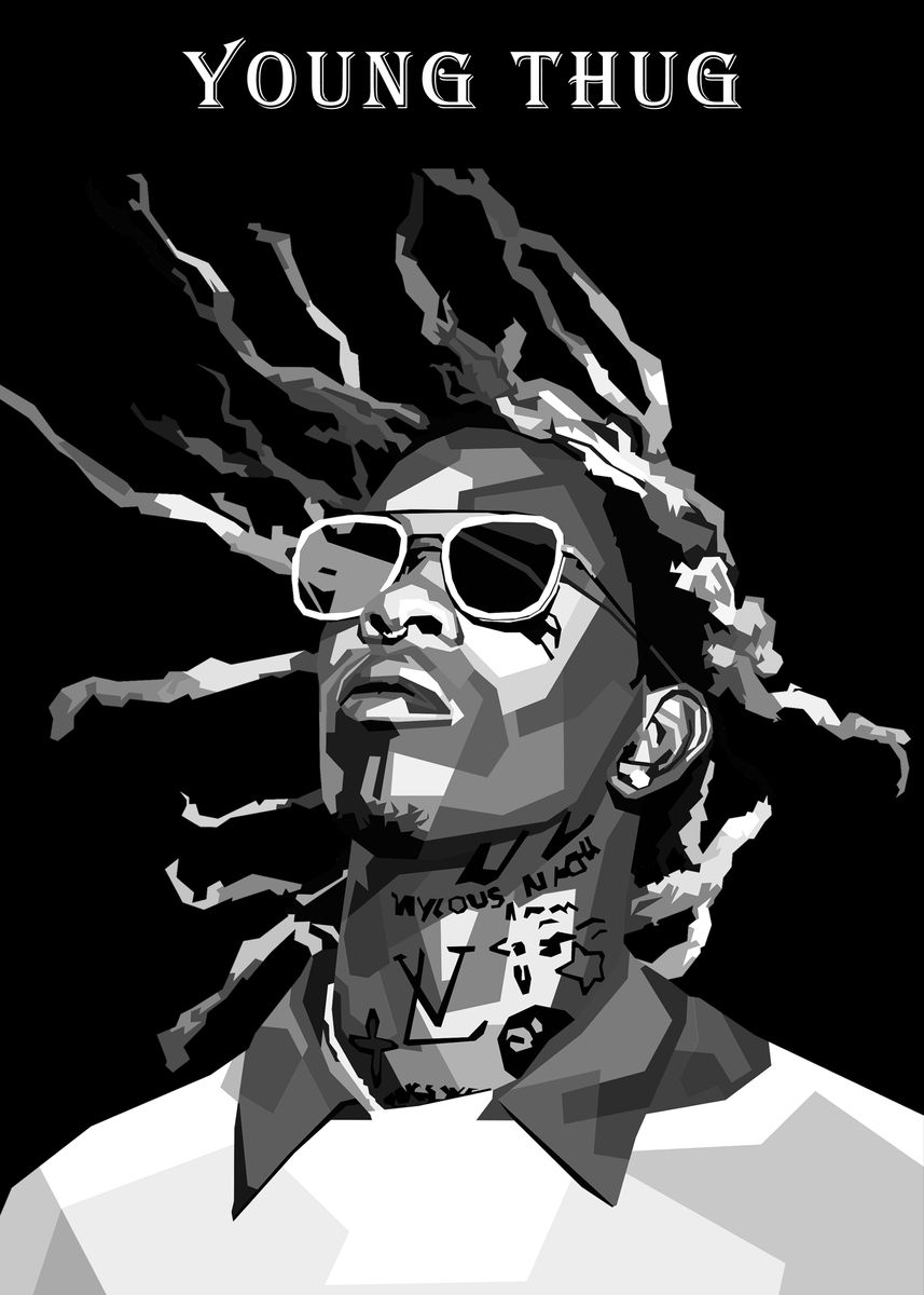 'Young Thug' Poster, picture, metal print, paint by Siksis Art | Displate