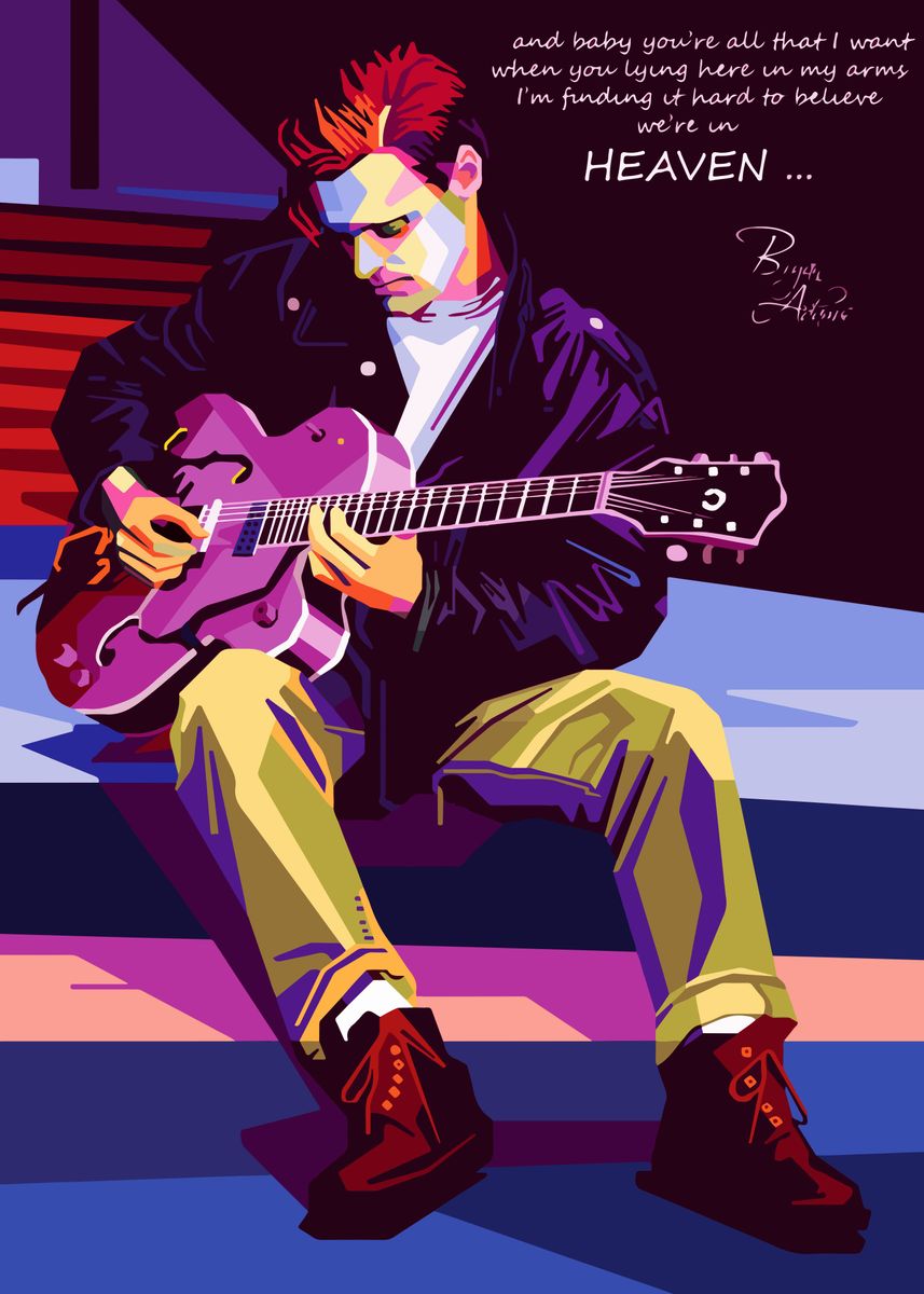 'Bryan Adams pop art wpap' Poster, picture, metal print, paint by ...