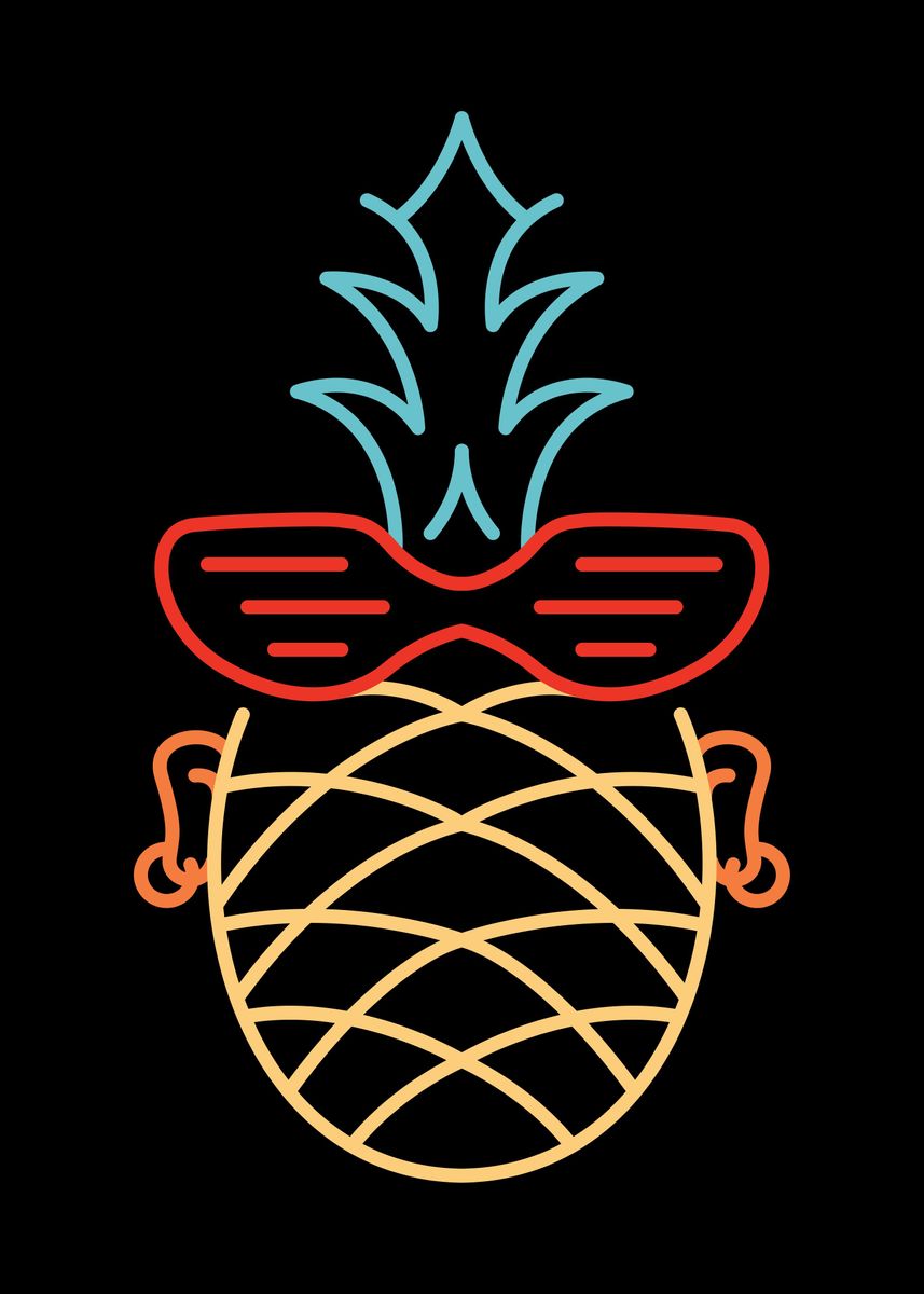 'Summer Punk Pineapple' Poster by VEKTORKITA | Displate