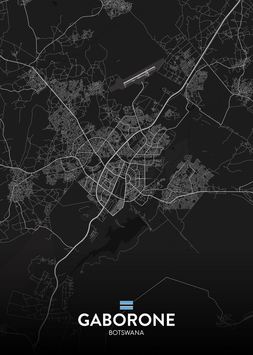 'Gaborone BW' Poster, picture, metal print, paint by IMR Designs | Displate