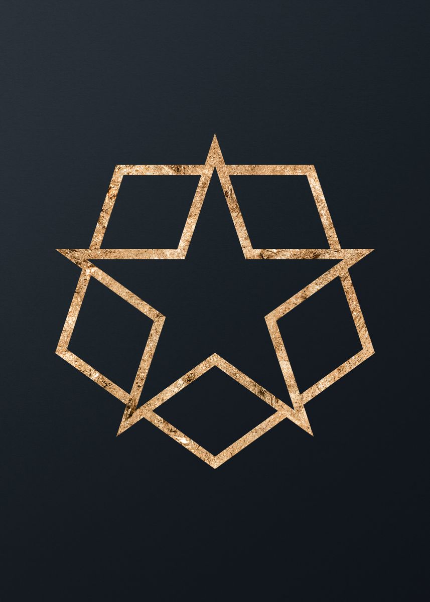 'Gold Geometric Glyph Sigil' Poster by Holy Rock Design | Displate