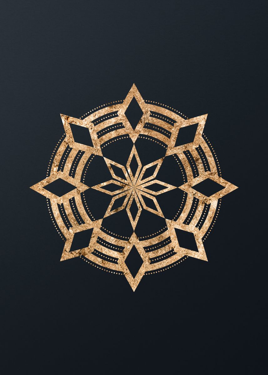 'Gold Geometric Glyph Sign' Poster by Holy Rock Design | Displate