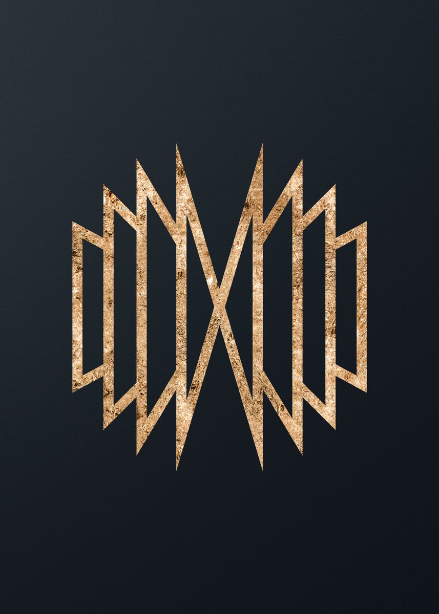 'Gold Geometric Glyph Sigil' Poster, picture, metal print, paint by ...