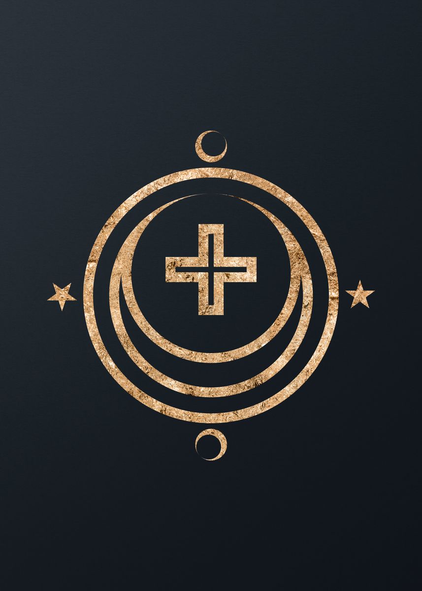 'Gold Sacred Geometry Glyph' Poster, picture, metal print, paint by ...