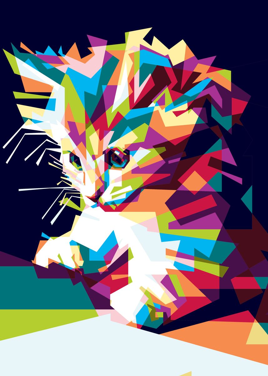 'Full color cat' Poster, picture, metal print, paint by SheldonBennett ...
