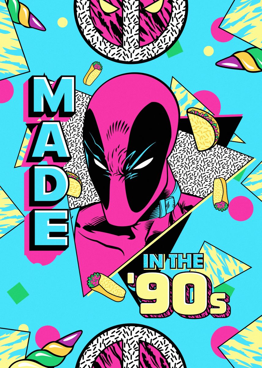 'Angry Deadpool in the 90s' Poster, picture, metal print, paint by ...