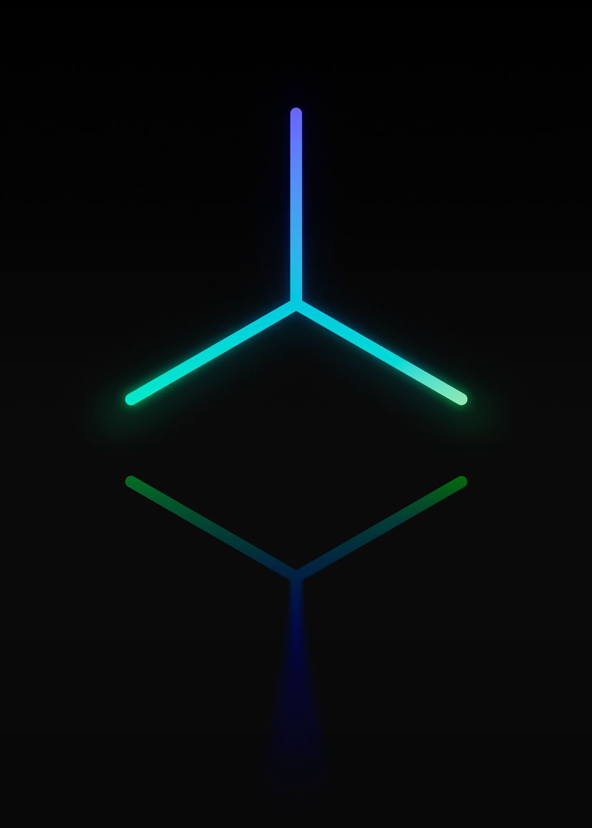 'Neon Sacred Geometry Glyph' Poster, picture, metal print, paint by ...