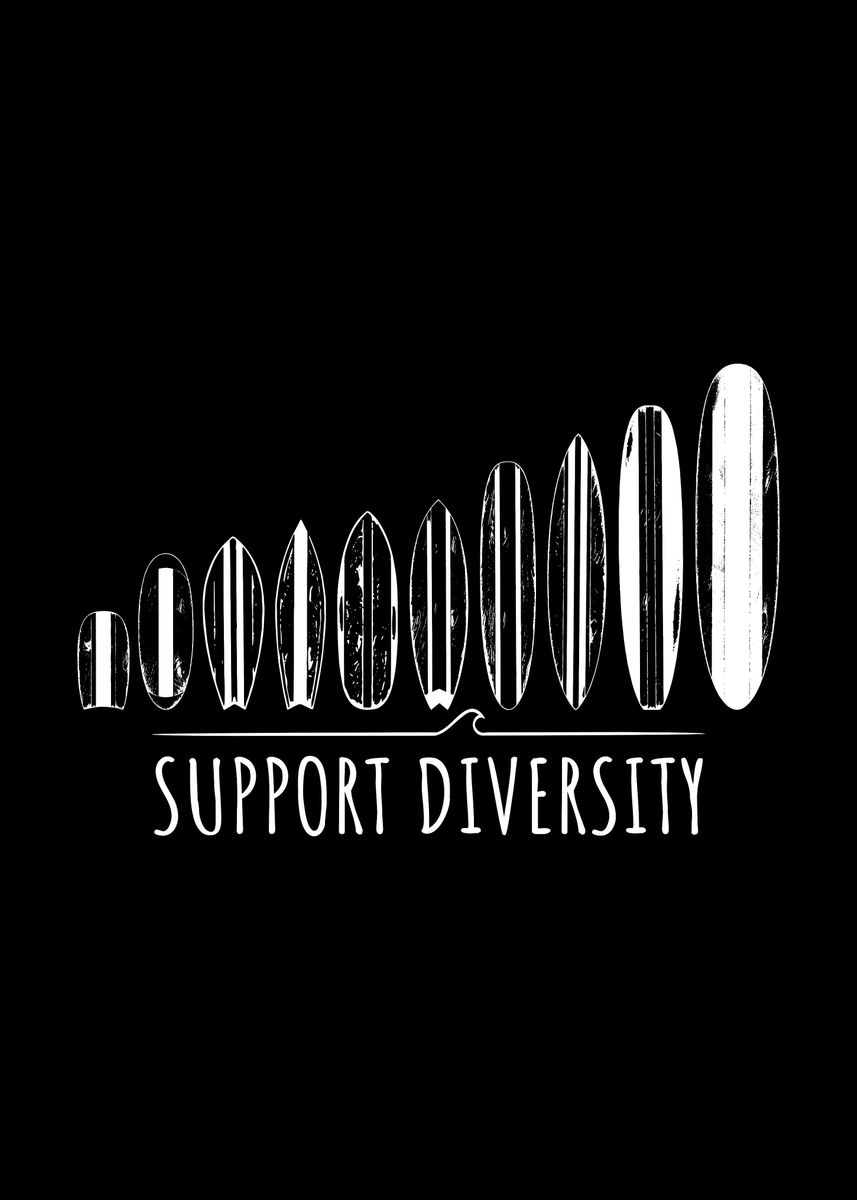 'Surfer Support Diversity' Poster by EDventures | Displate