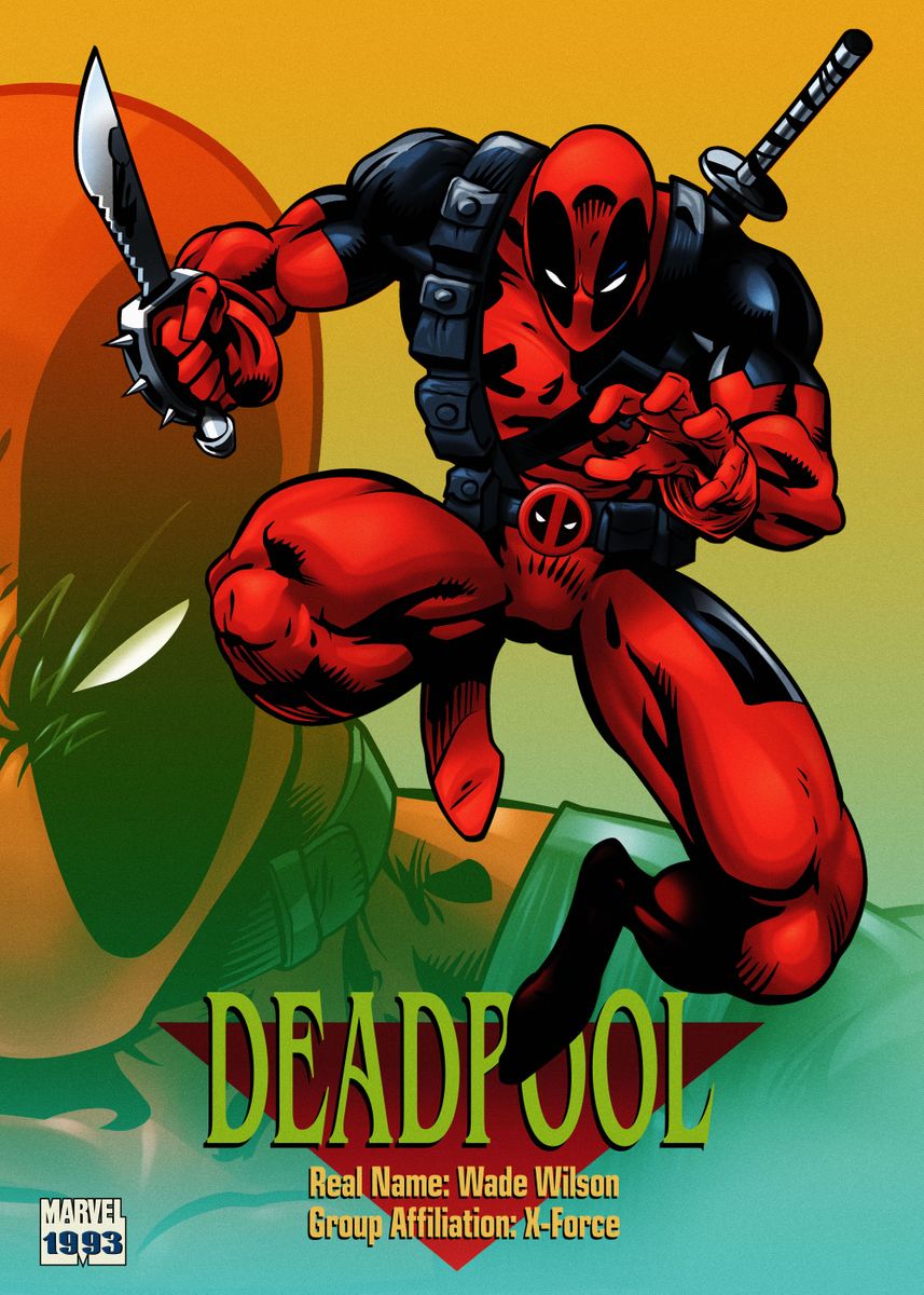 'Deadpool Jumping Pose' Poster, picture, metal print, paint by Marvel ...