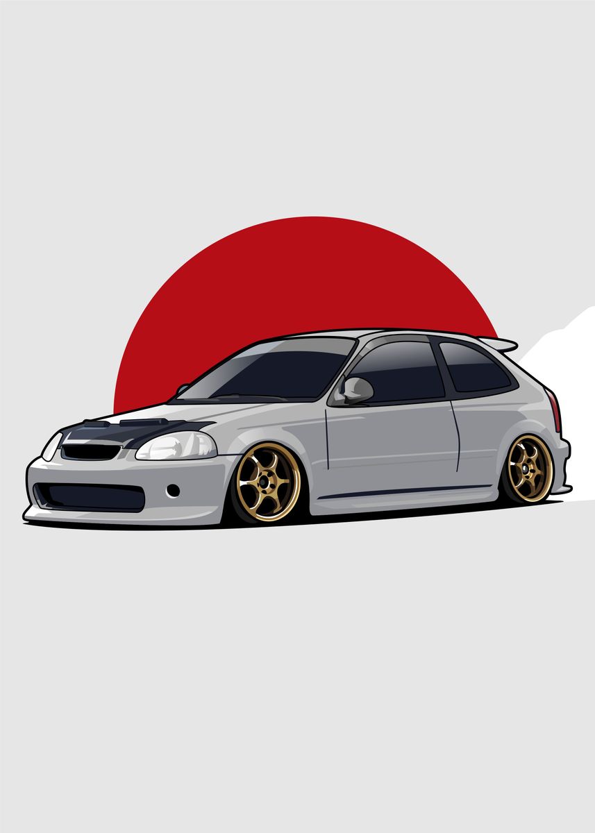 'Honda Civic EK 9' Poster by kucingtertawa | Displate