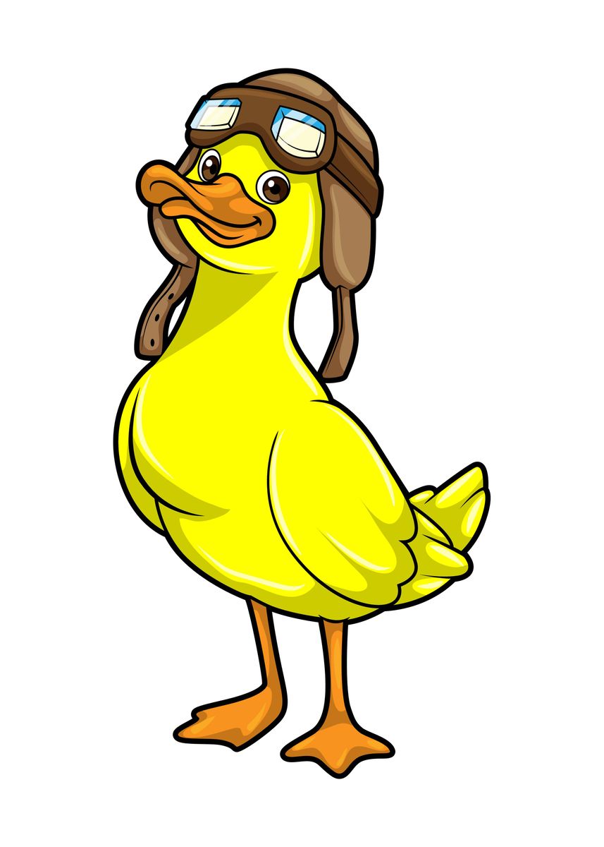 'Duck Pilot Goggles Cap' Poster, picture, metal print, paint by Markus ...