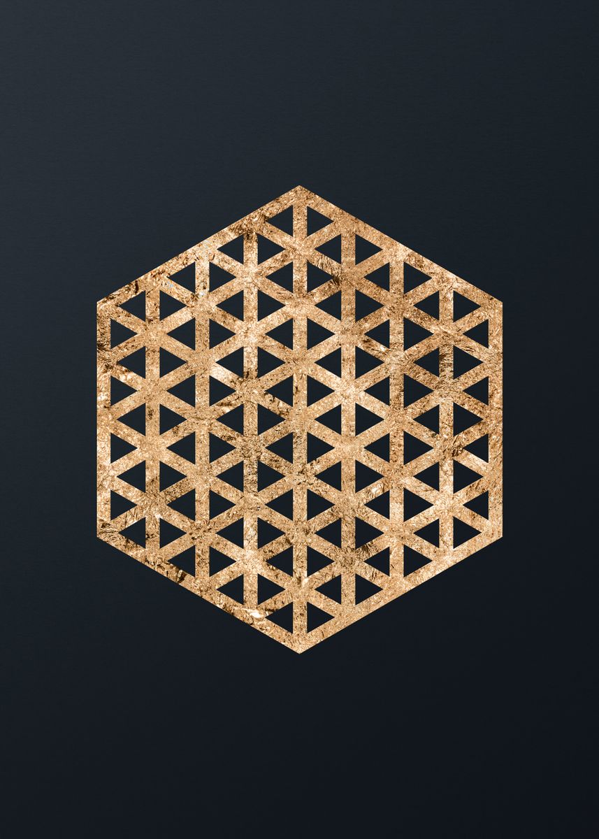 'Gold Sacred Geometry Glyph' Poster by Holy Rock Design | Displate