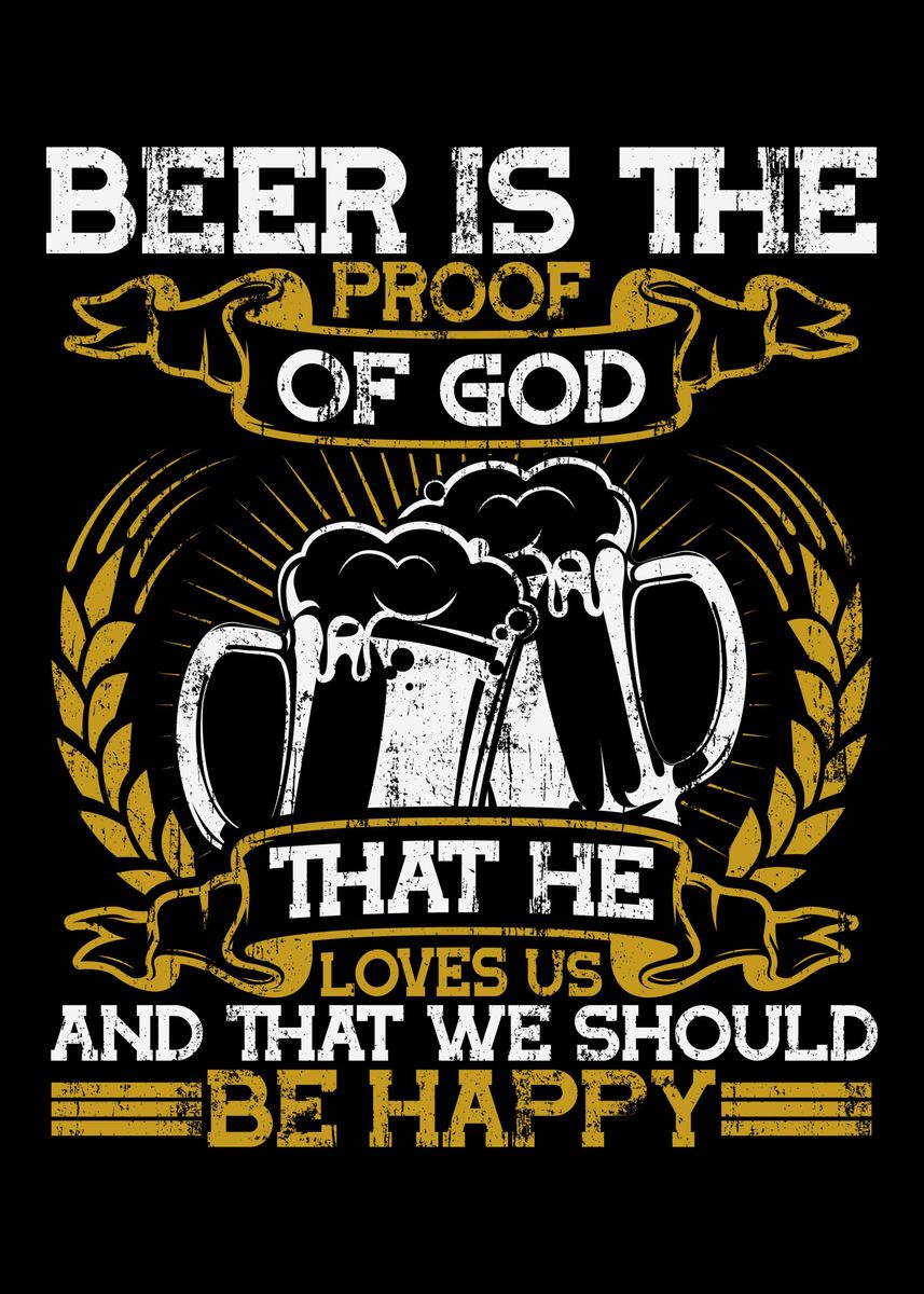 'Beer' Poster, picture, metal print, paint by CrazySquirrel | Displate