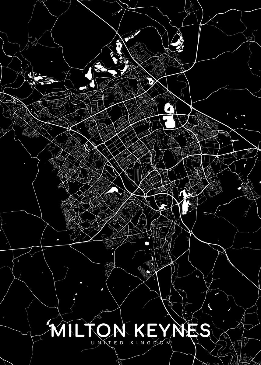 'Milton Keynes' Poster, picture, metal print, paint by mapsies | Displate