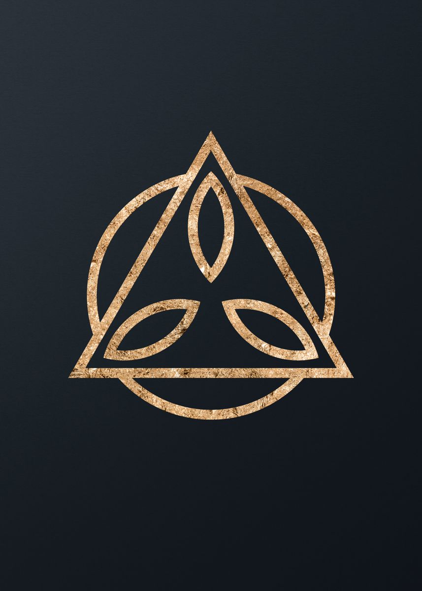 'Gold Geometric Glyph Sigil' Poster by Holy Rock Design | Displate