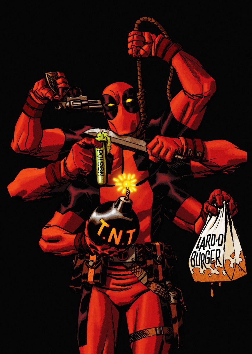 'Many Arms Deadpool' Poster, picture, metal print, paint by Marvel ...
