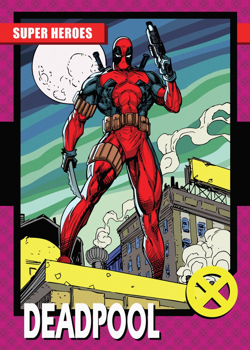 'Deadpool Super Heroes' Poster, picture, metal print, paint by Marvel ...