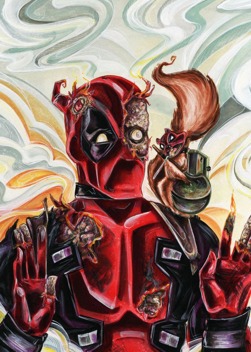 'Abstract Deadpool' Poster, picture, metal print, paint by Marvel ...