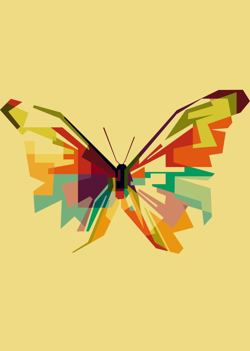 'Colorful butterfly' Poster, picture, metal print, paint by ...