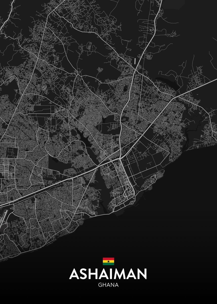 'Ashaiman GH' Poster, picture, metal print, paint by IMR Designs | Displate