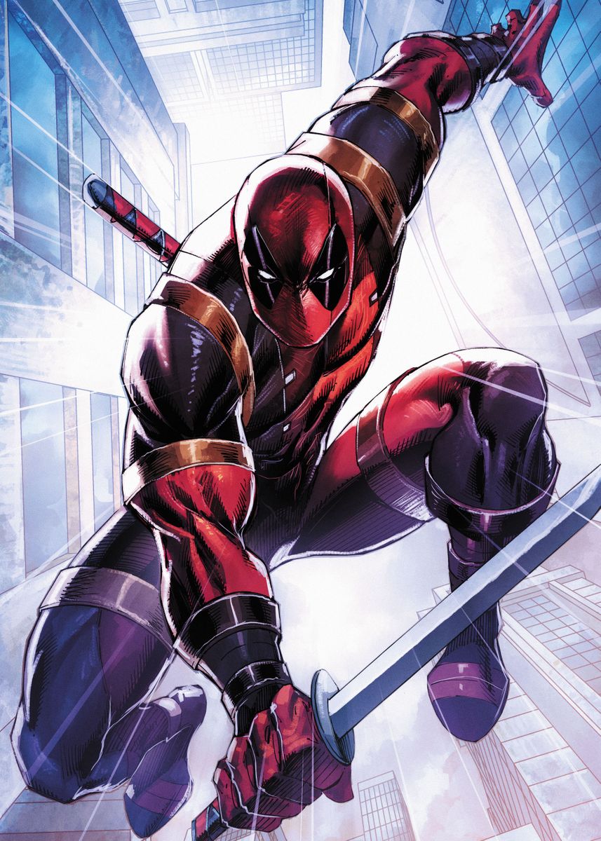 'Deadpool Action Pose' Poster, picture, metal print, paint by Marvel ...