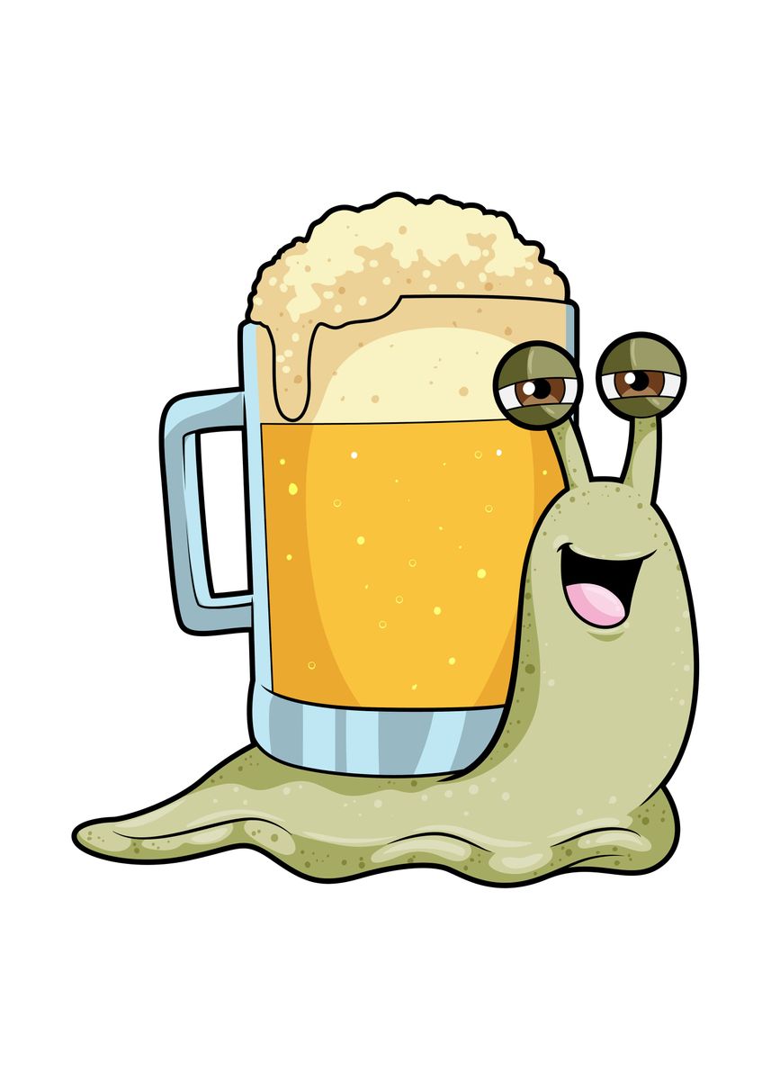 'Snail Beer Beer glass' Poster, picture, metal print, paint by Markus ...