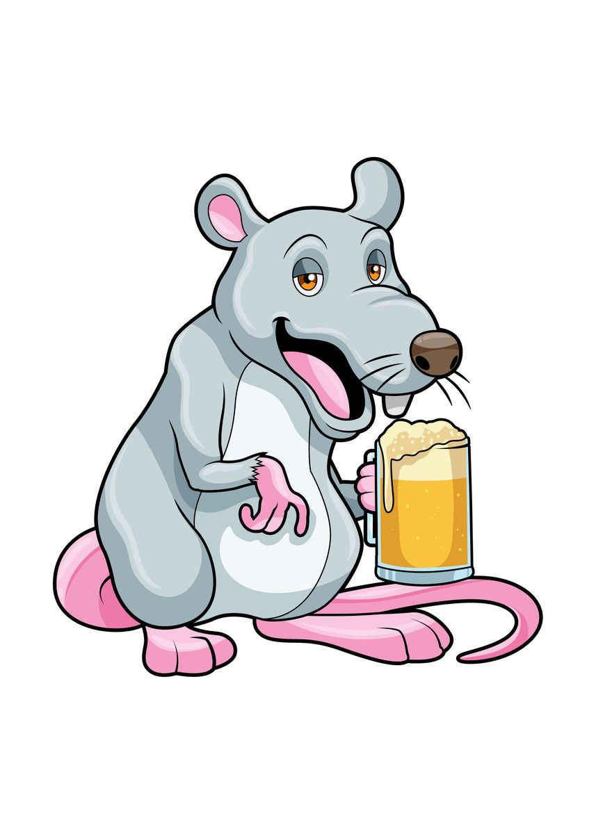 'Rat Beer Beer mug' Poster by Markus Schnabel | Displate