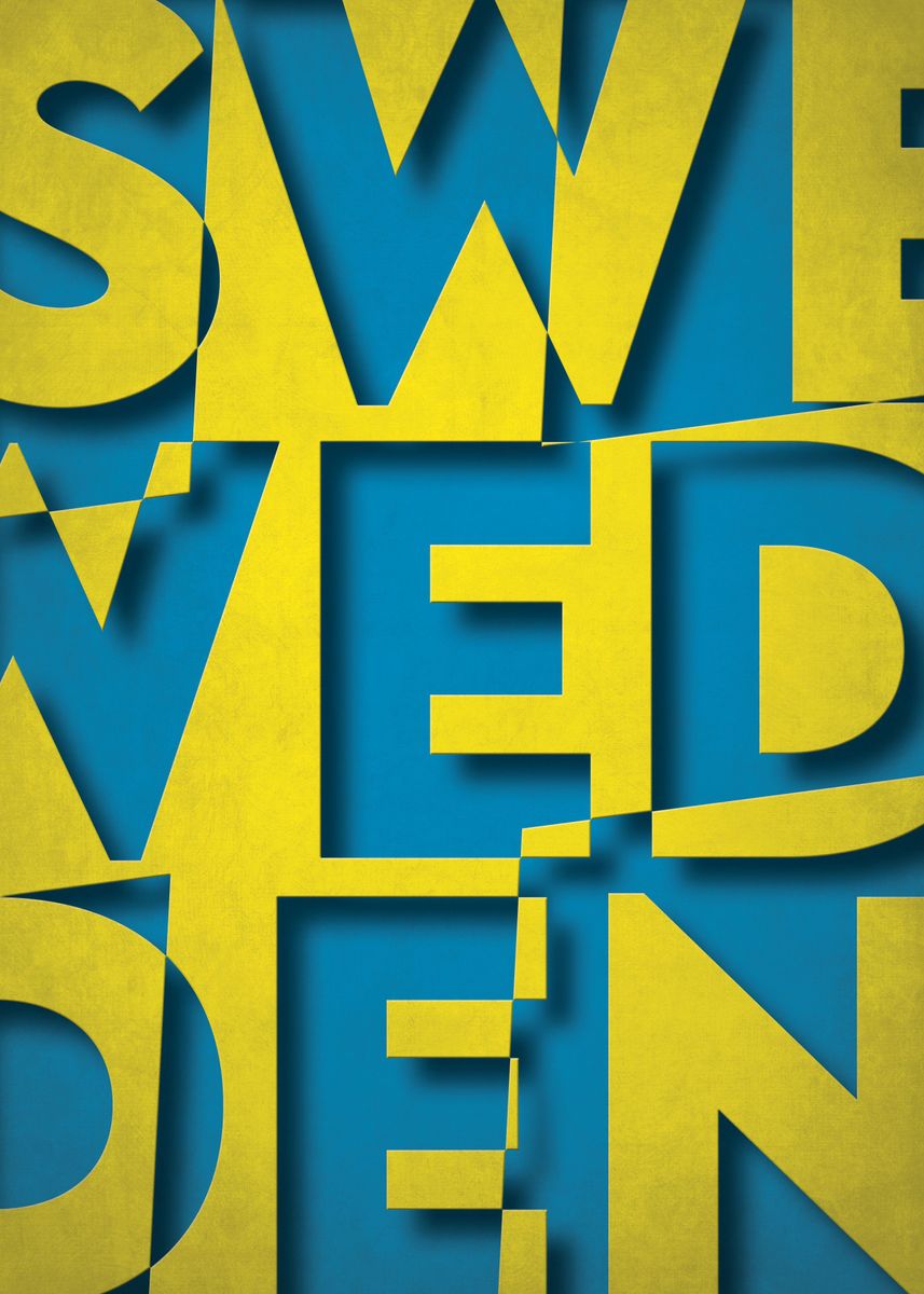 'Sweden' Poster, picture, metal print, paint by MauriTz Design | Displate