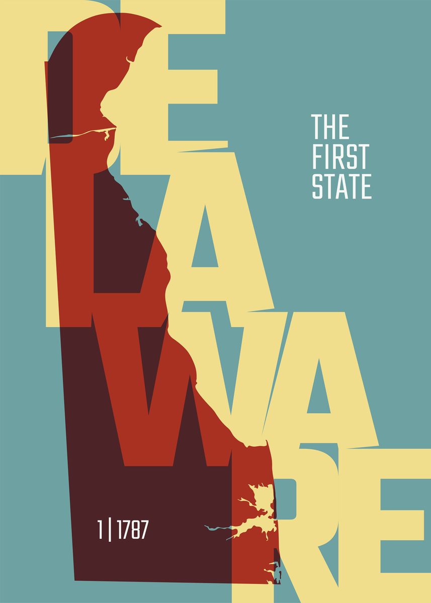 'Delaware First State' Poster, picture, metal print, paint by ...