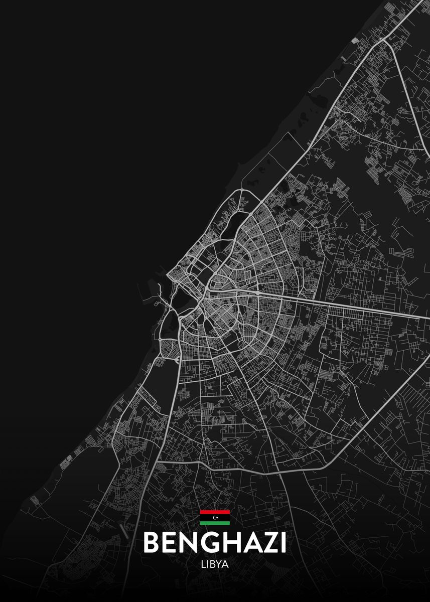 'Benghazi LY' Poster, picture, metal print, paint by IMR Designs | Displate