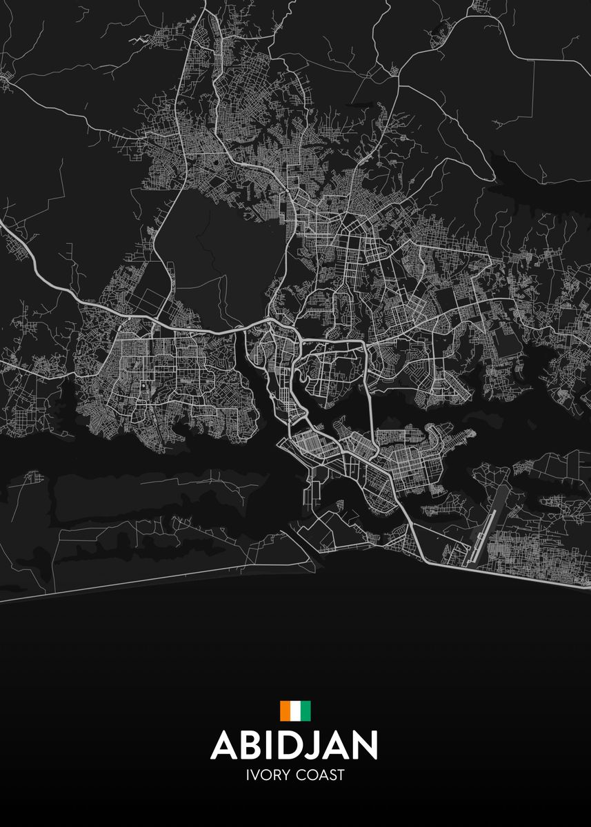 'Abidjan CI' Poster, picture, metal print, paint by IMR Designs | Displate